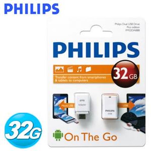 PHILIPS 飛利浦 PICO OTG USB2.0 32GB 隨身碟-隨身碟專館 - EcLife良興購物網