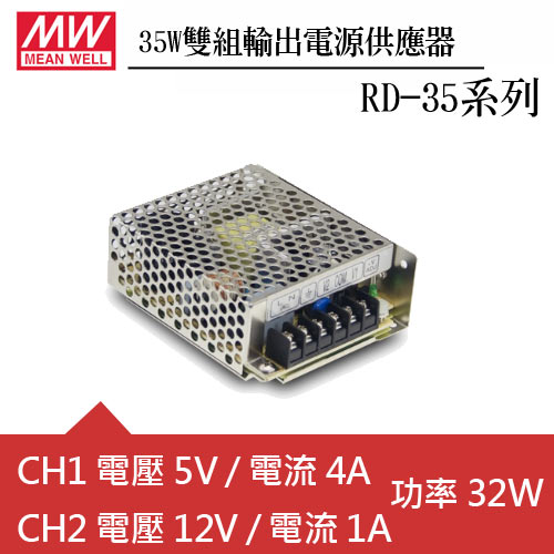 MW明緯 RD-35A 雙輸出機殼型交換式電源供應器 (35W)-電源供應器專館 - EcLife良興購物網