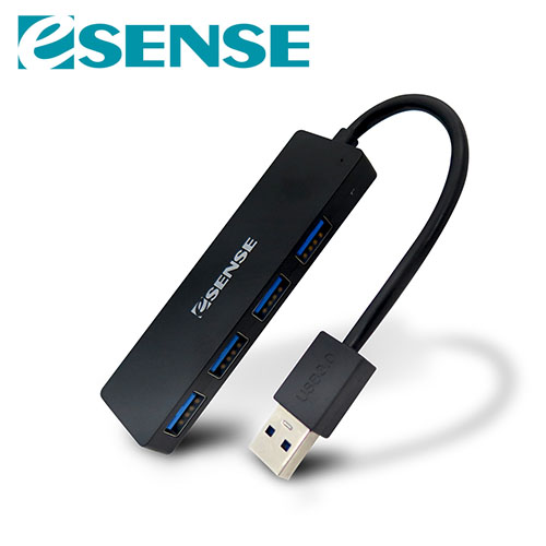 Esense逸盛 高速傳輸4埠USB3.0 HUB(黑)-USB周邊專館 - EcLife良興購物網