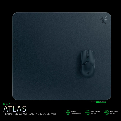 Razer 雷蛇 ATLAS 強化玻璃滑鼠墊 黑色-鍵盤滑鼠專館 - EcLife良興購物網