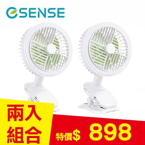 【2入組】Esense 寶貝+擺頭桌立夾扇 白-季節家電專館 - EcLife良興購物網